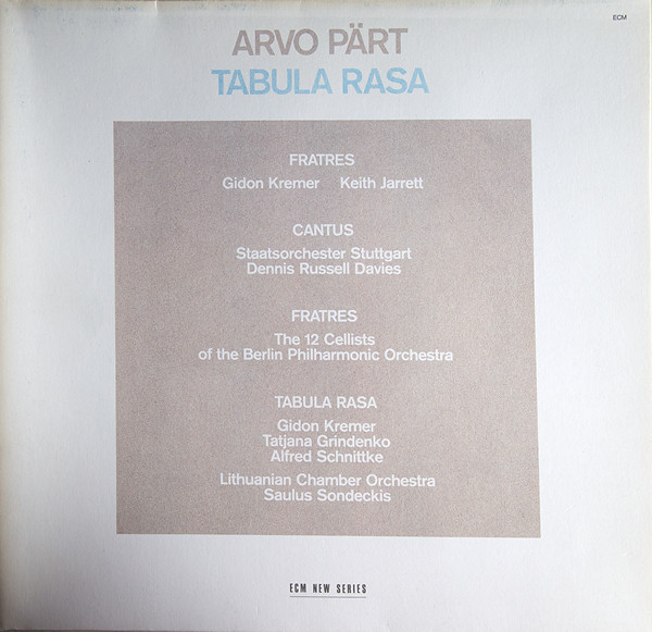 Part, Arvo – Tabula Rasa - Vinilos Alvaro